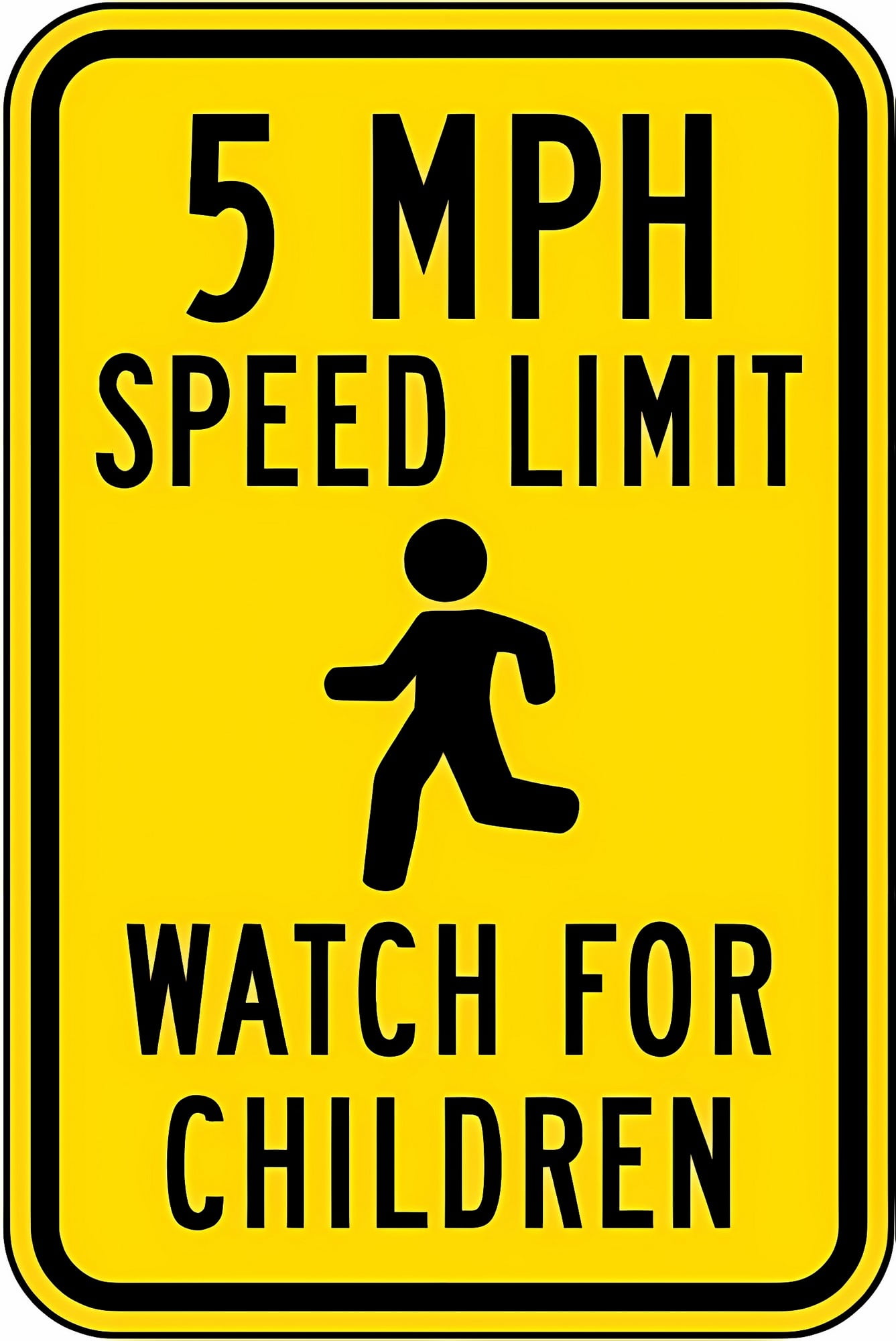 Warning Sign - 5 MPH Speed Limit (Watch for Pedestrians) - 8"x12 ...