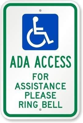 Warning Sign ADA Access for Assistance Please Ring Bell (with Handicap ...