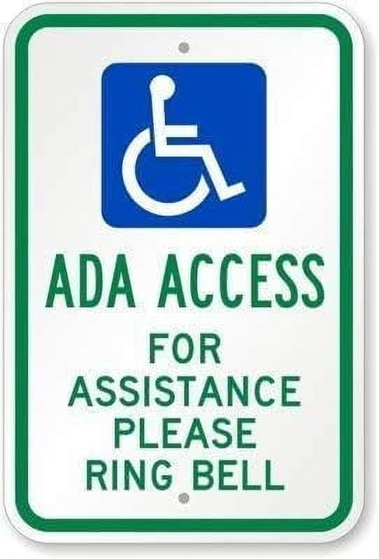Warning Sign ADA Access for Assistance Please Ring Bell (with Handicap ...