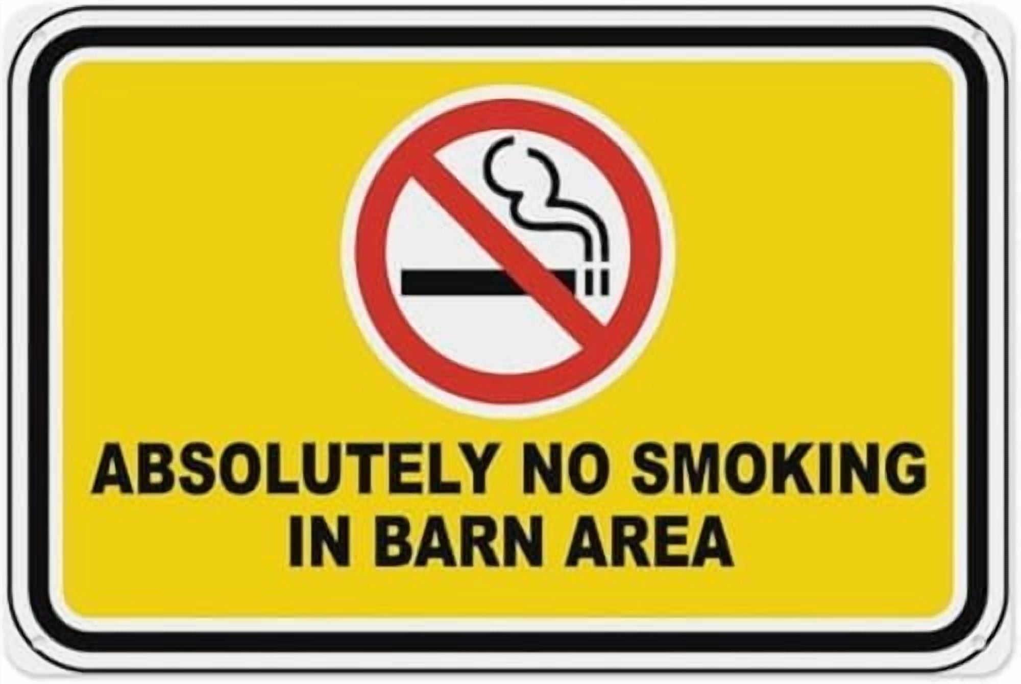 Warning Sign - Absolutely No Smoking in Barn, Aluminum Tin Warning Sign ...