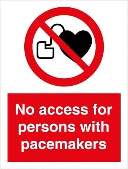 Warning Sign - No Access for Persons with Pacemakers, Aluminum Rust ...