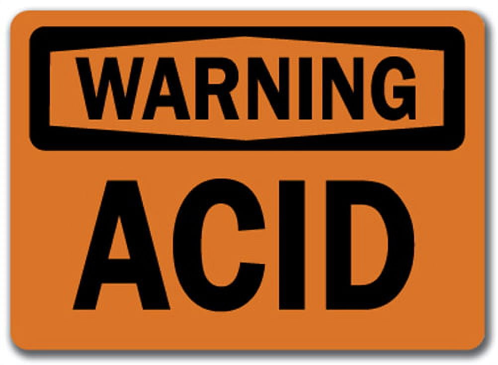Warning Sign - Acid - 10" x 14" OSHA Safety Sign - Walmart.com