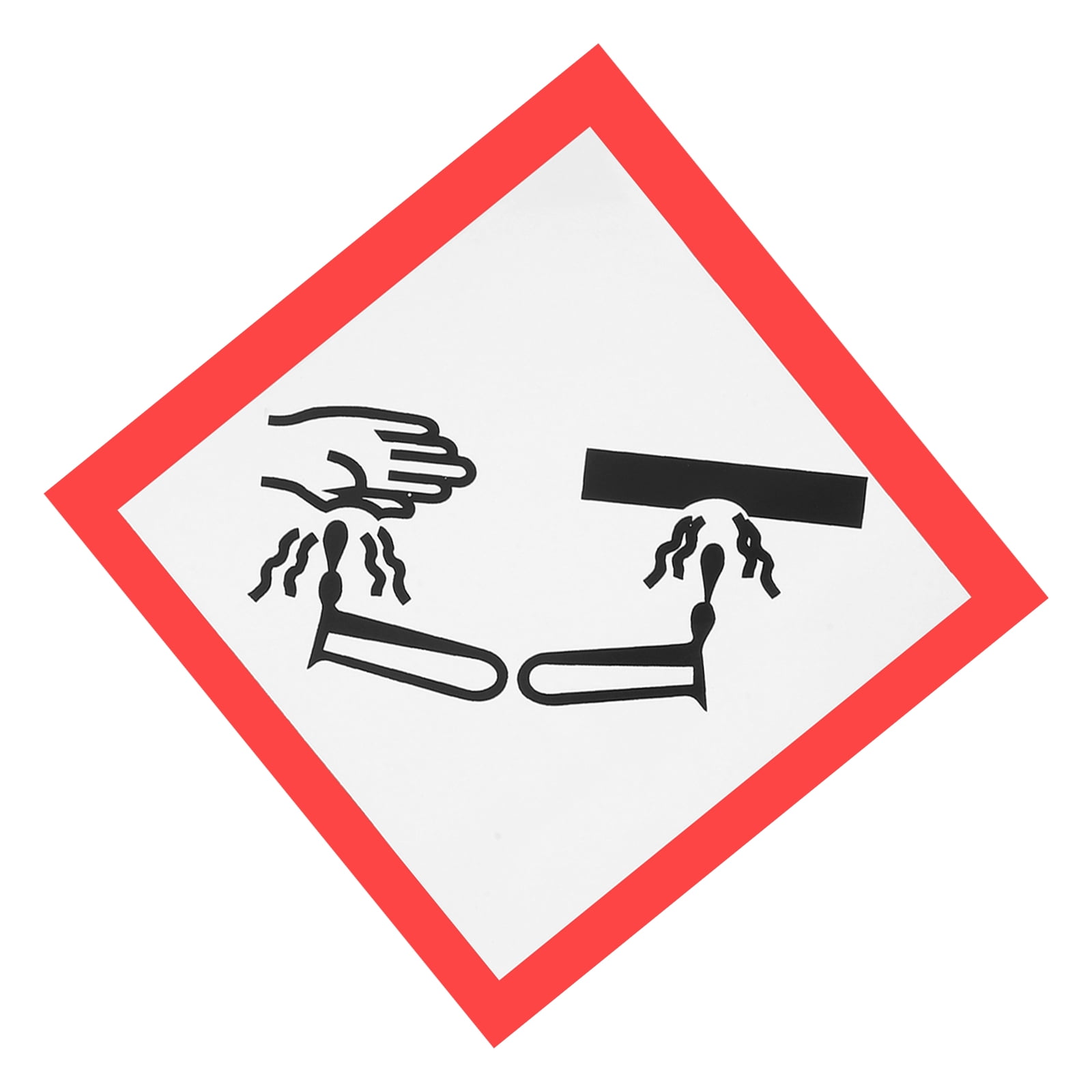 Warning Sign Adhesive Vinyl Safety Sticker Corrosive Danger - Walmart.com