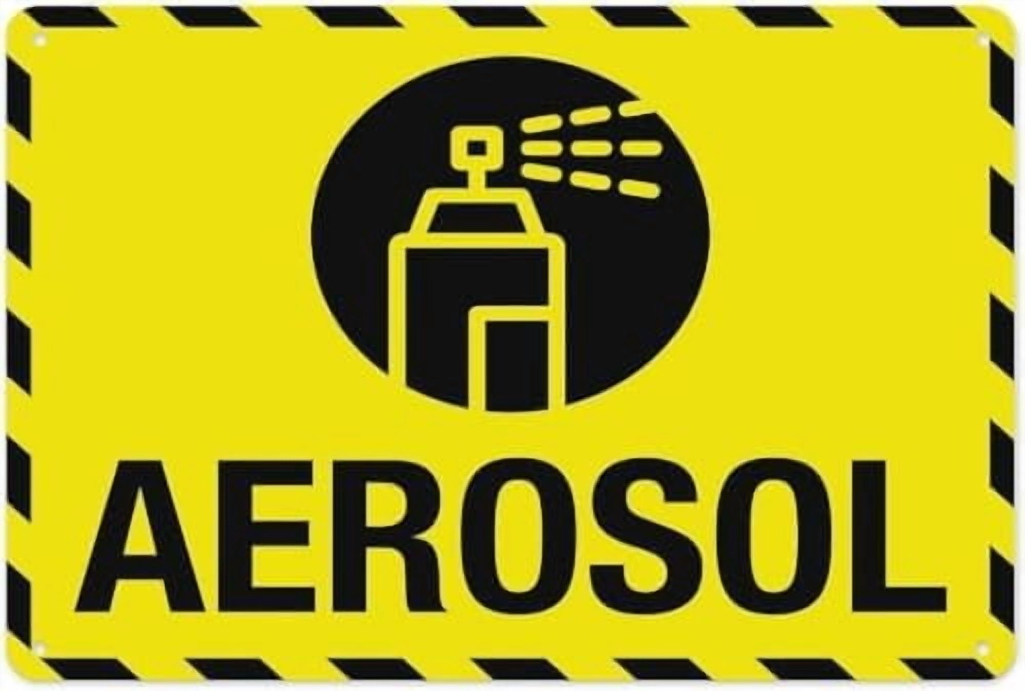 Warning Sign - Aerosol, Aluminum Tin Warning Sign, Fits Home, Outdoor ...