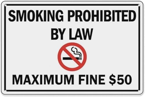 Warning Sign - Alaska No Smoking, Caution Sign, Durable Metal Warning ...
