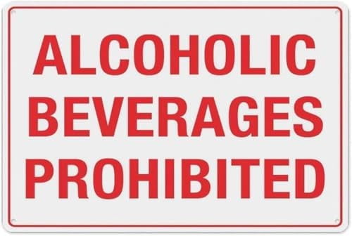 Warning Sign - Alcoholic Beverages Prohibited, Caution Sign, Durable ...