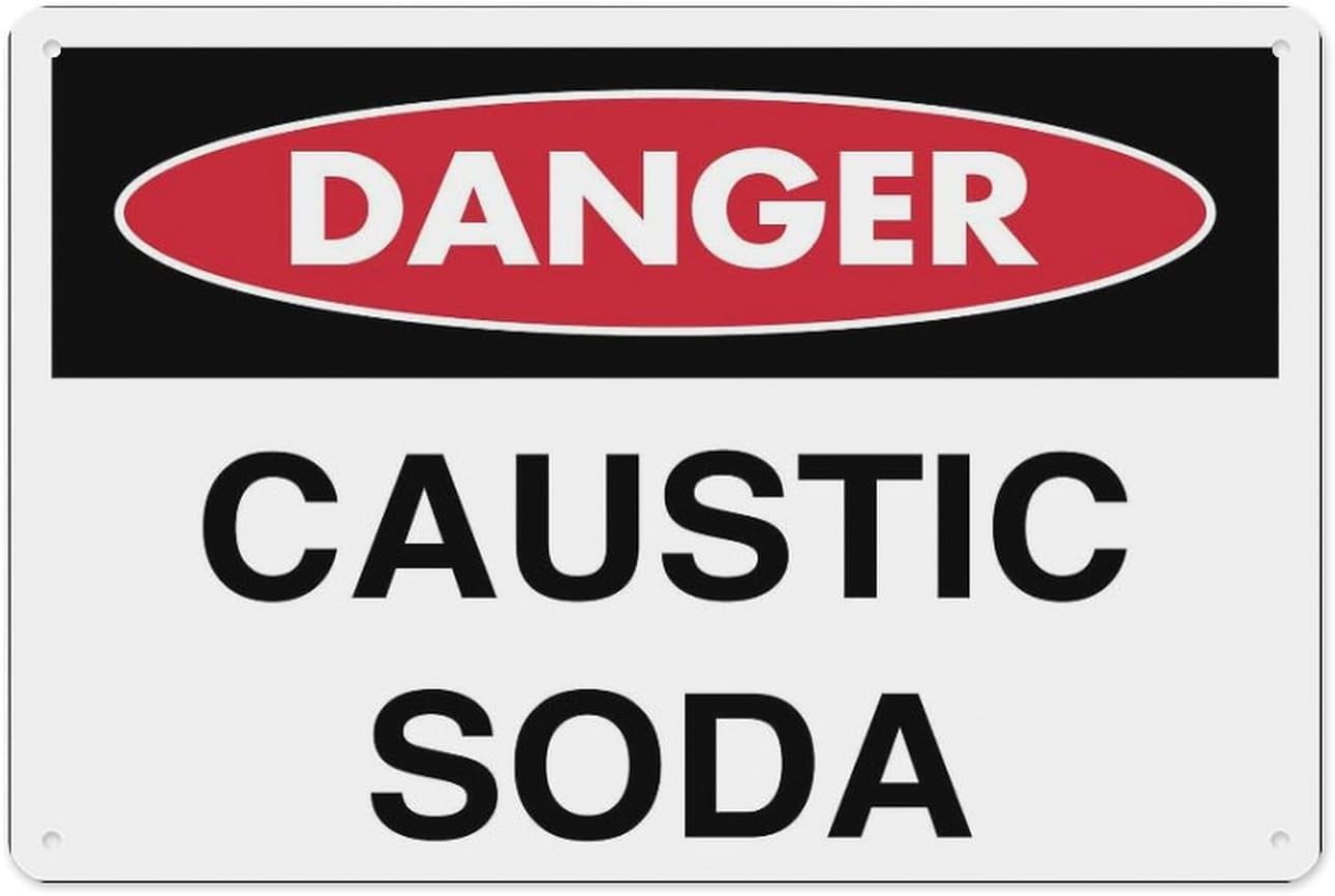 Warning Sign Alerting of the Presence of Caustic Soda to Warn of Its ...