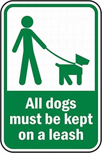 Warning Sign All Dogs Must Be Kept on Leash Sign Business Sign 12X8 ...