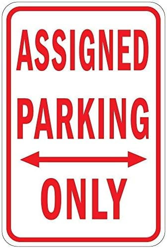 Warning Sign Assigned Parking Only Sign Business Sign 12X8 Inches Metal Tin Sign - Walmart.com