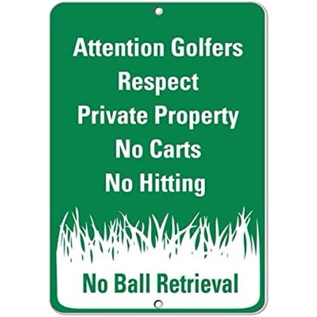 Warning Sign Attention Golfers Respect Private Property No Carts ...