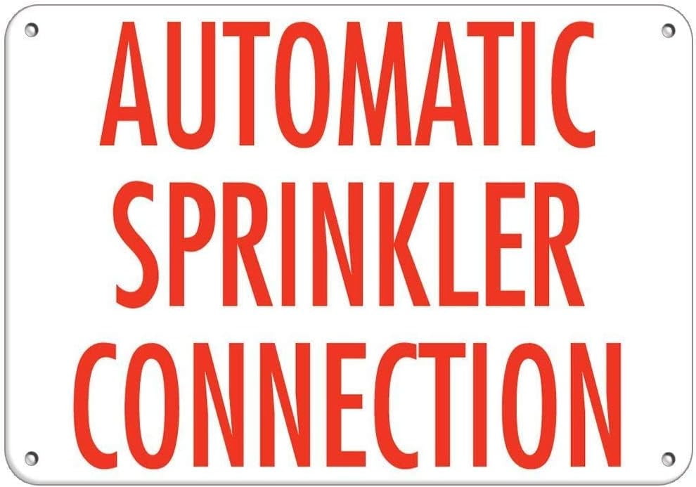 Warning Sign Automatic Sprinkler Connection Fire Sign Road Sign ...