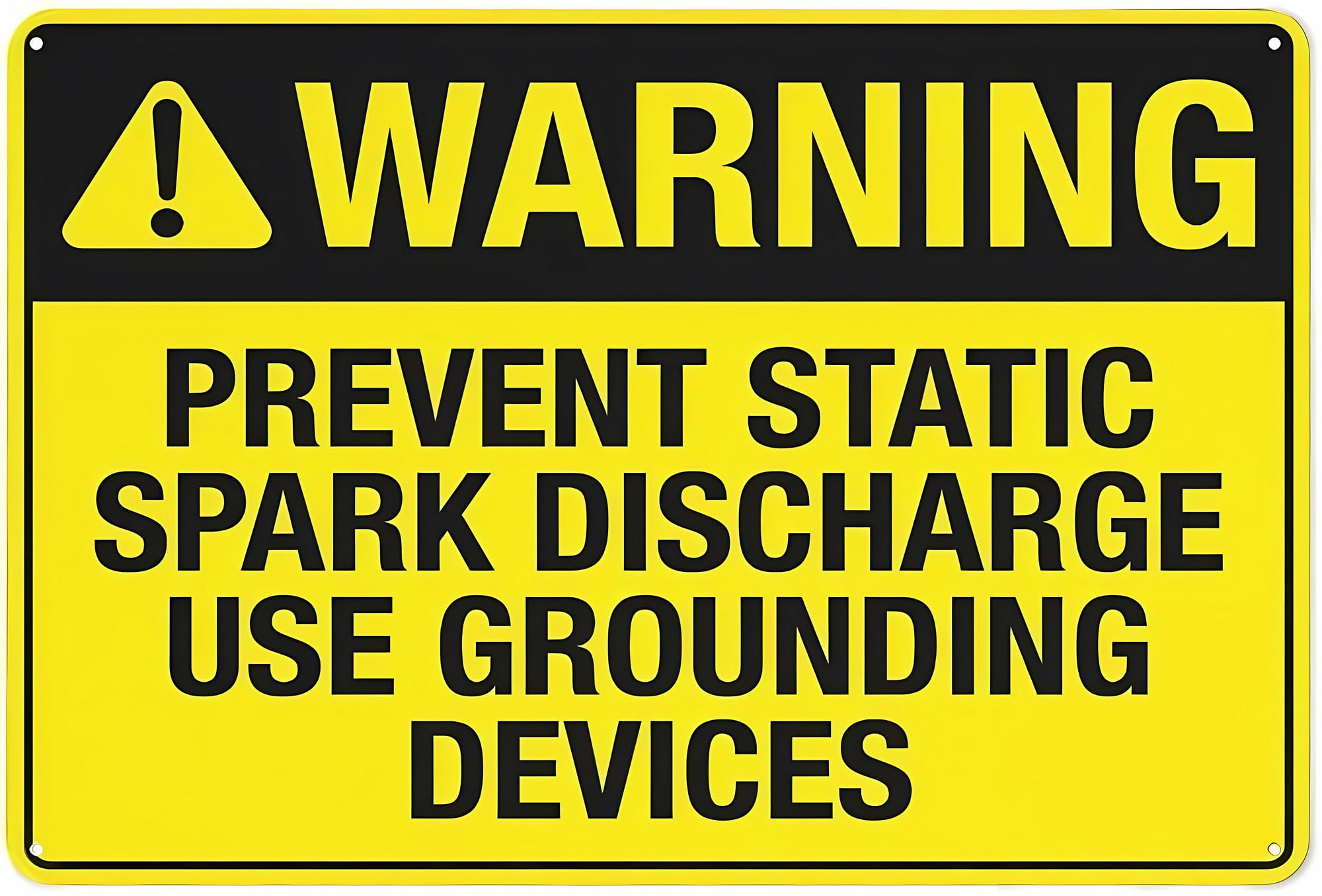 Warning Sign Avert Static Spark Bright Yellow Aluminum Rust-Free - 12×8 ...