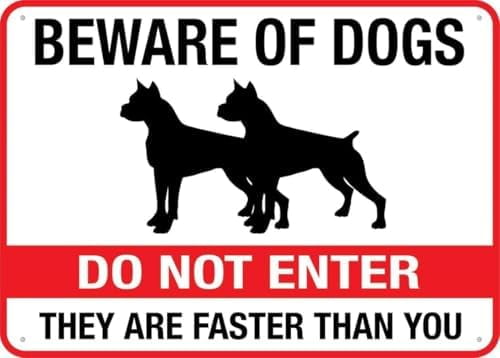 Warning Sign - Beware of Dogs Do Not Enter, Outdoor Metal Durable ...