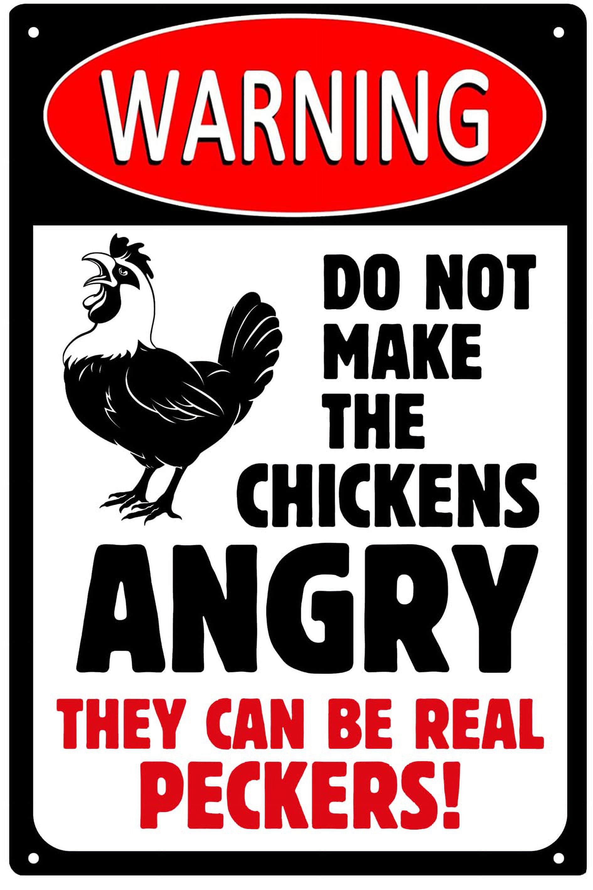 Warning Sign Beware Of Chicken Sign Chicken Coop Warning Sign Chicken ...