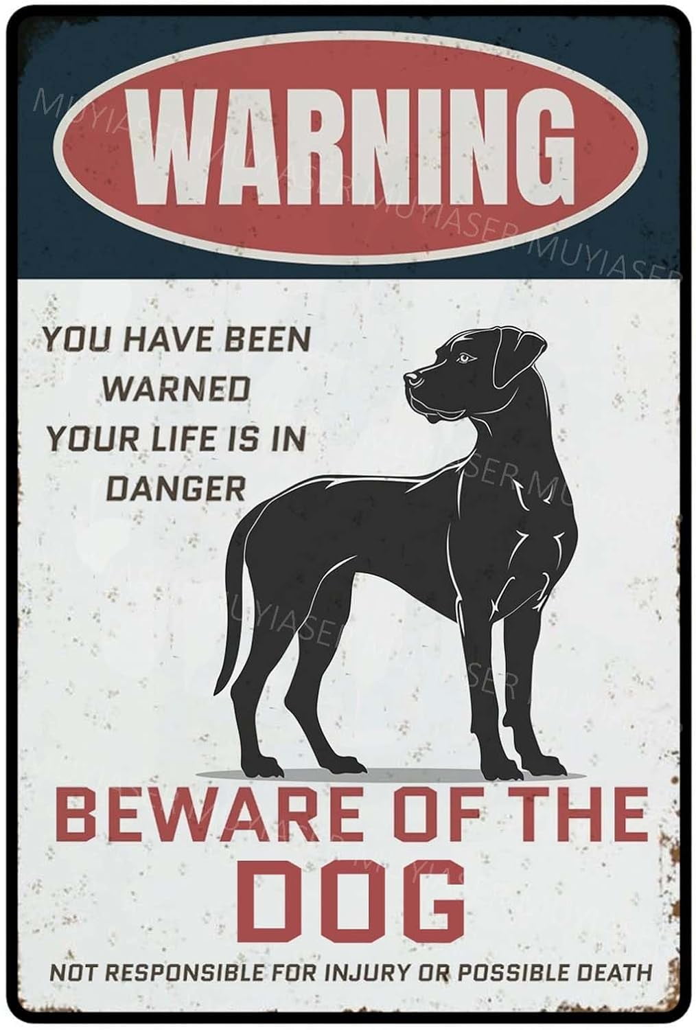 Warning Sign Beware Of The Dog Metal Tin Signs Door Sign Warning Sign ...