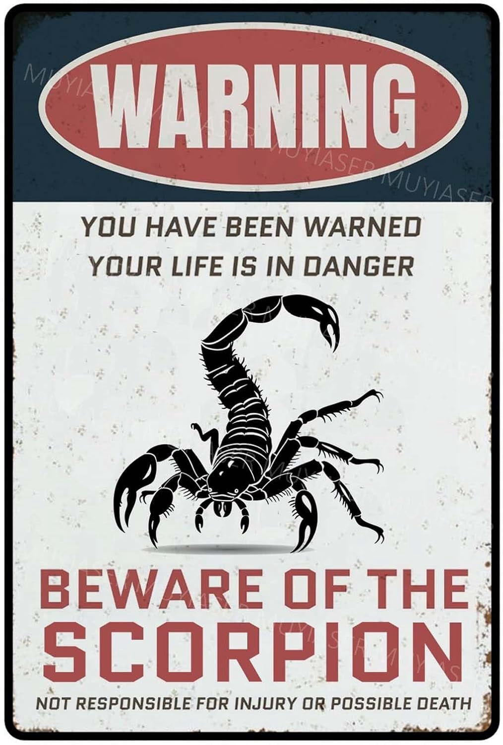 Warning Sign Beware Of The Scorpion Aluminum Metal Tin Signs Door Sign ...