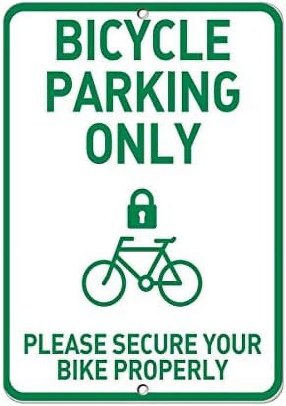 Warning Sign Bicycle Parking Secure Your Bike Properly Style 1 Sign Business Sign 12X8 Inches ...
