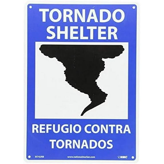 Warning Sign Bilingual Emergency and First Aid Sign, Tornado SHELTER ...