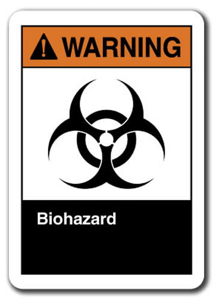 Warning Sign - Biohazard 7"x10" Plastic Safety Sign ansi osha - Walmart.com