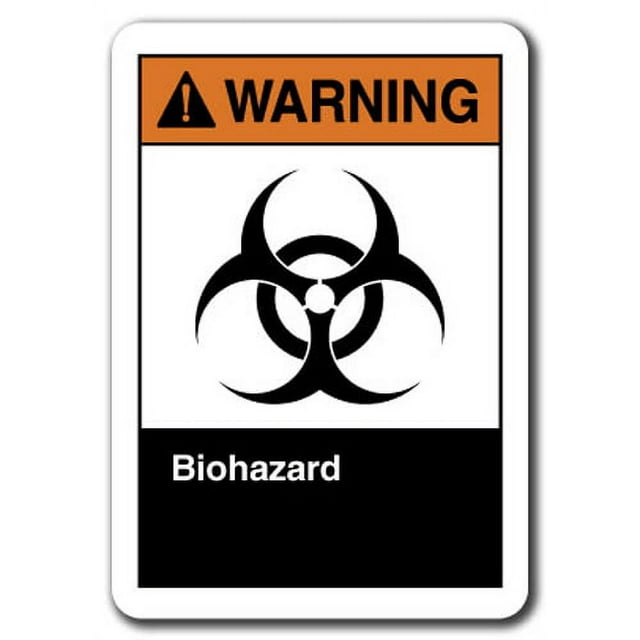 Warning Sign - Biohazard 7"x10" Plastic Safety Sign ansi osha - Walmart ...