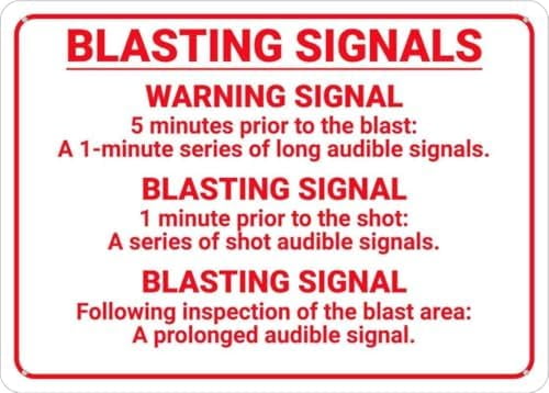 Warning Sign - Blasting Signals, Printed Aluminum Sign, Signs Outdoor ...