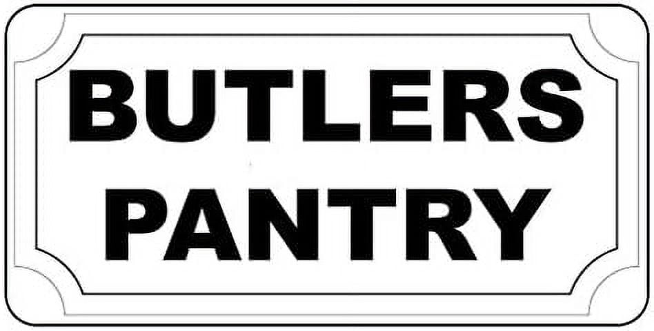 Warning Sign Butlers Pantry Red Retro Vintage Style with Holes Road ...