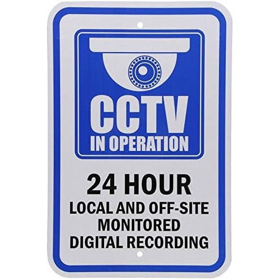 Warning Sign CCTV in Operation 24 Hour Digital Recording with Graphic ...
