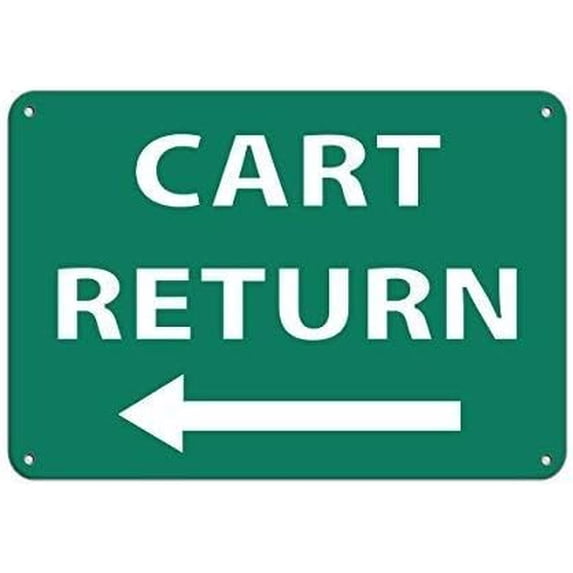 Warning Sign Cart Return Left Arrow Activity Sign Golf Sign Business ...
