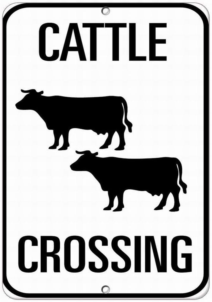 Warning Sign Cattle Crossing Traffic Sign Road Sign Business Sign Metal ...