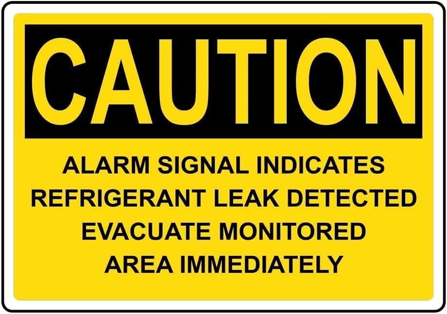 Warning Sign - Caution Alarm Signal Indicates Refrigerant Leak, Warning ...