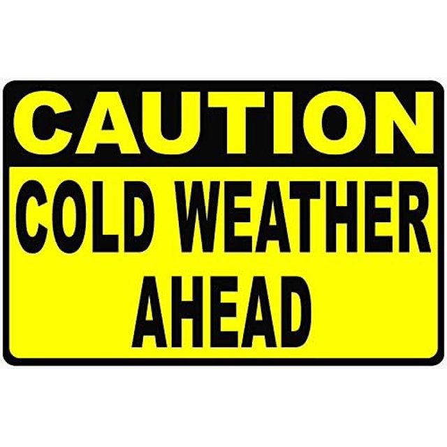 Warning Sign Caution Cold Weather Ahead Sign Post for Safety During Bad ...