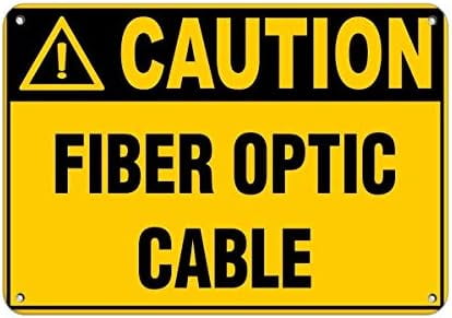 Warning Sign Caution Fibre Optic Cable Hazard Sign Hazard Labels Road ...