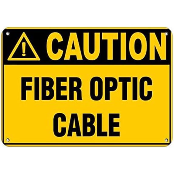 Warning Sign Caution Fibre Optic Cable Hazard Sign Hazard Labels Road ...