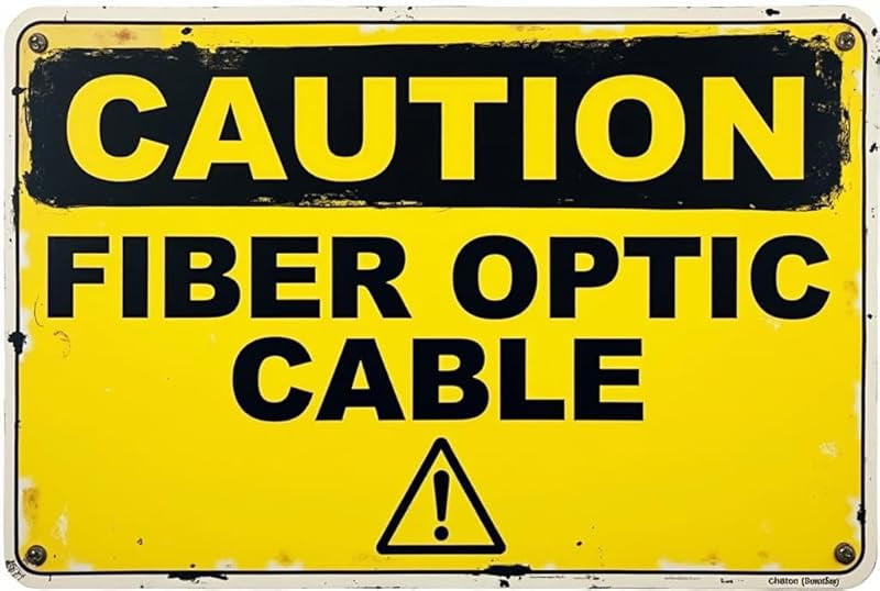 Warning Sign Caution Fibre Optic Cable Hazard Sign Hazard Labels Road ...