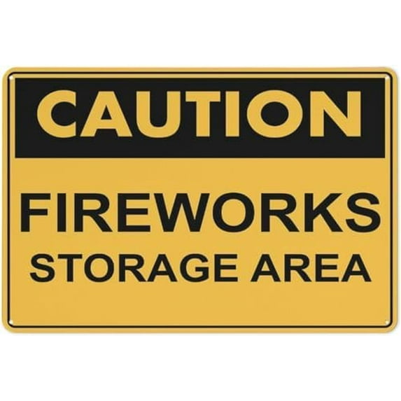 Warning Sign - Caution Fireworks Storage Area-25, Reflective Aluminum ...