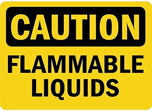 Warning Sign Caution Flammable Liquids Sign Business Sign 12X8 Inches ...