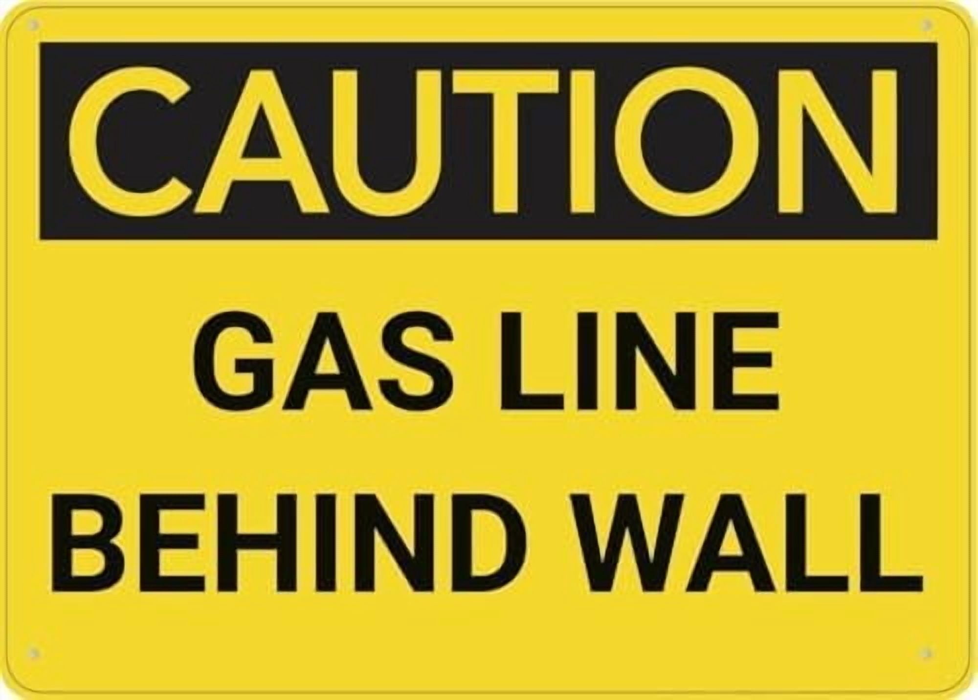 Warning Sign - Caution Gas Pipe Behind, Tin Sign, Great for Garden ...