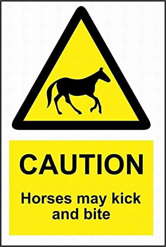 Warning Sign Caution Horses May Kick and bite Sign Business Sign 12X8 ...