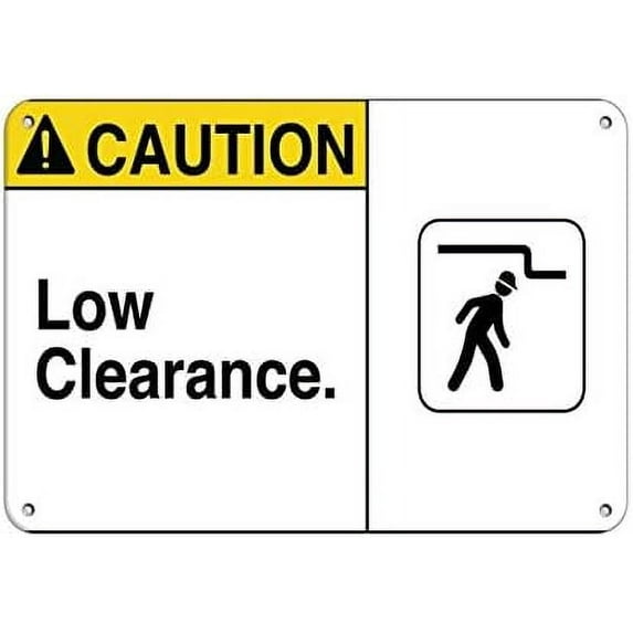 Warning Sign Caution Low Hazard Sign Sign Business Sign 12X8 Inches ...