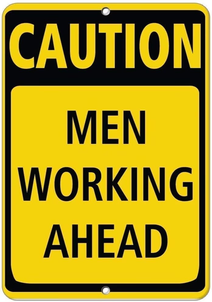 Warning Sign Caution Men Working Ahead Hazard Sign Men at Work Signs ...