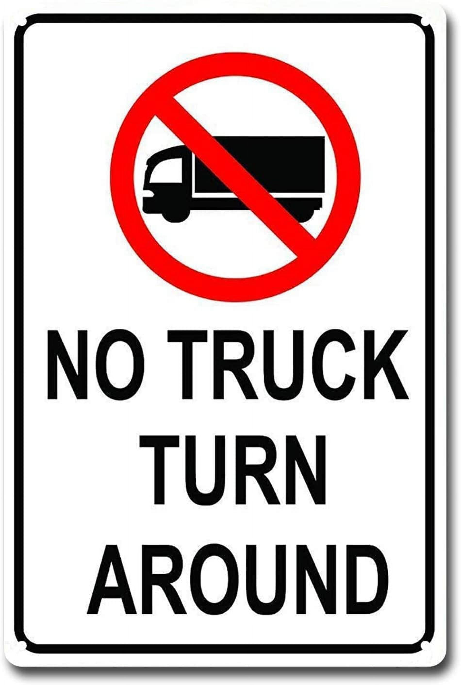 Warning Sign Caution No Truck Turn Around with Symbol Road Sign ...