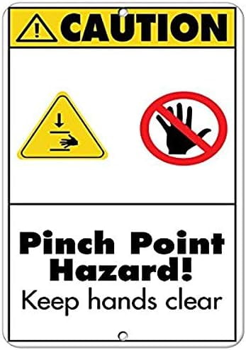 Warning Sign Caution Pinch Point Hazard! Keep Hands Clear. Hazard Sign ...