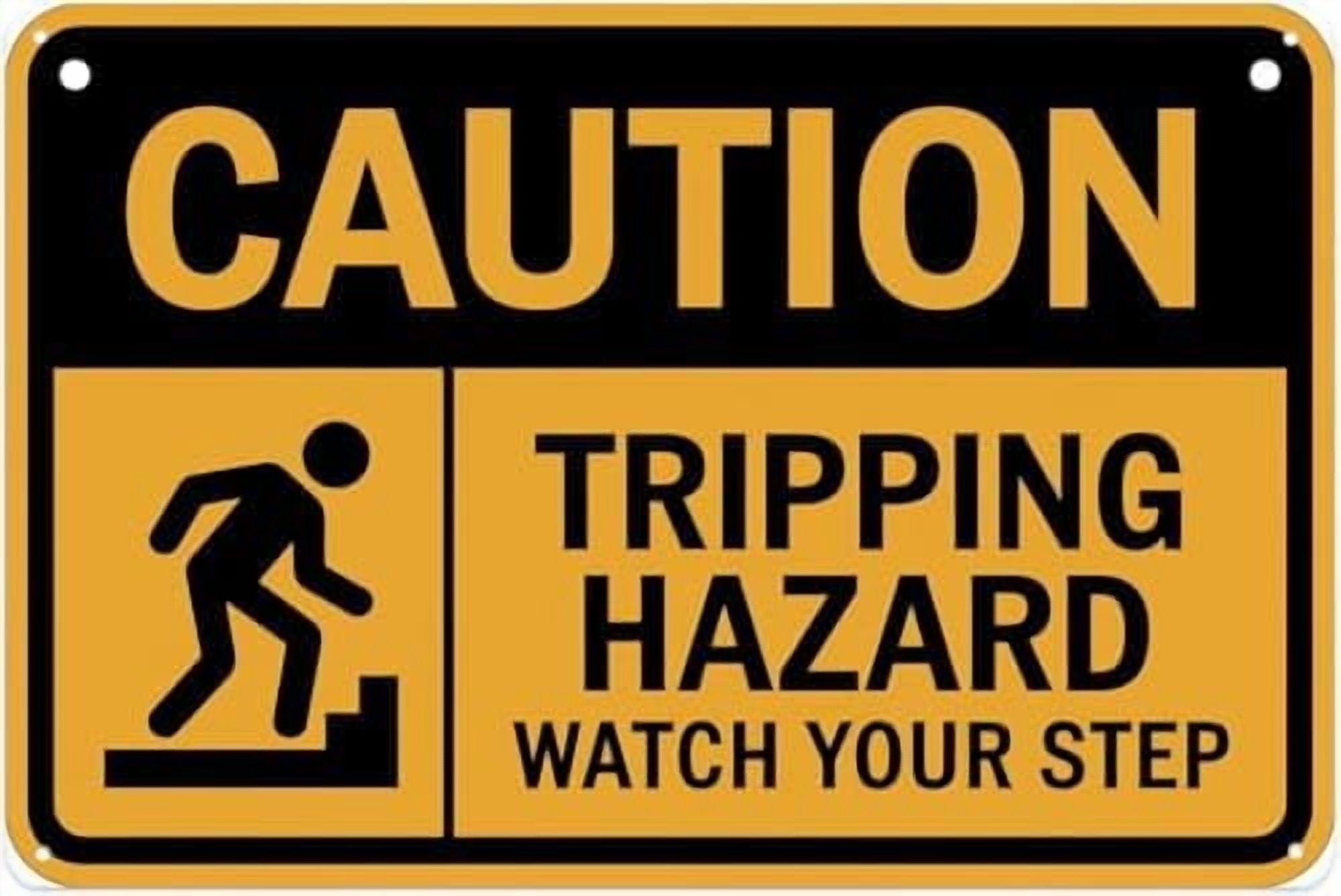 Warning Sign: Caution Tripping Hazard, Vintage Tin Sign; Suitable for ...