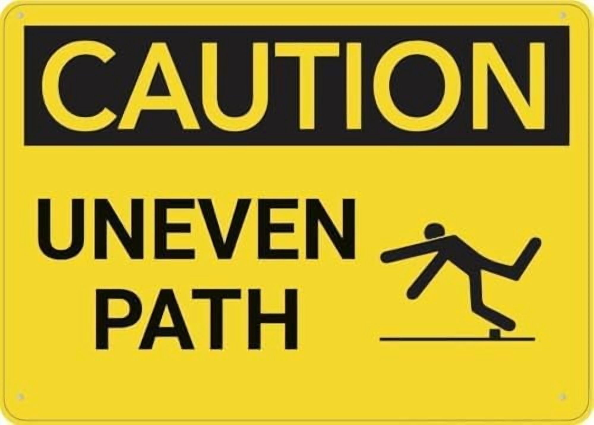 Warning Sign - Caution Uneven Path, Outdoor Printed Rust Free Aluminum ...
