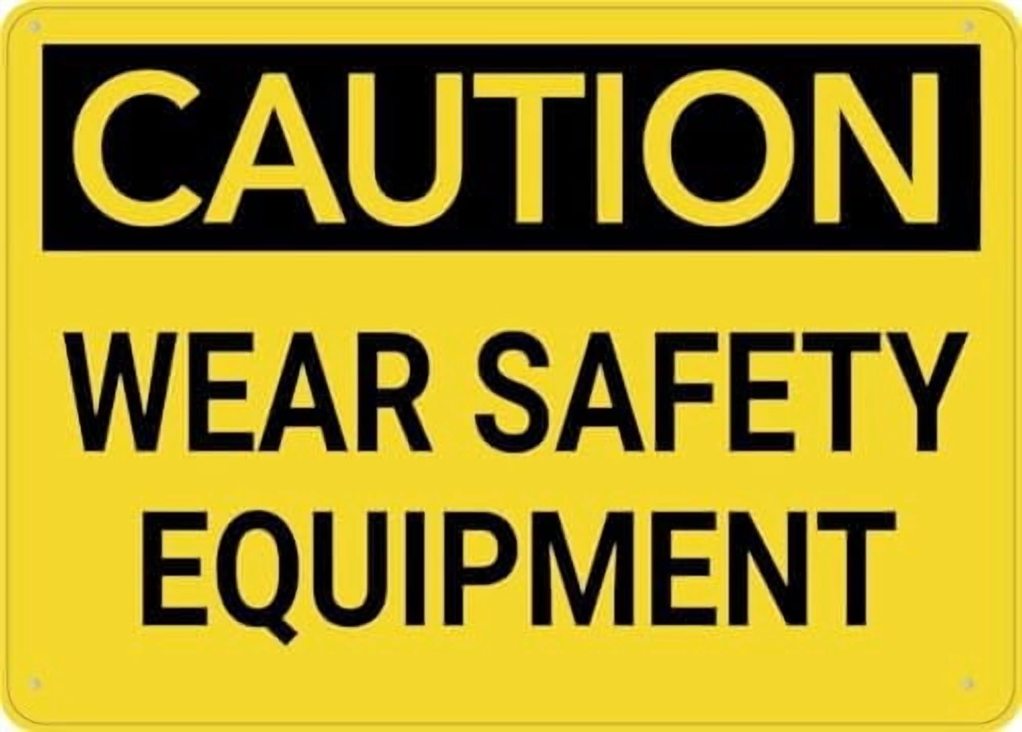 Warning Sign: Caution Wear Protective Equipment, Outdoor Aluminum Sign ...