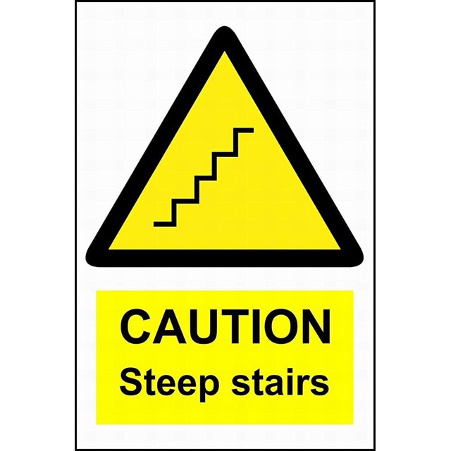 Warning Sign Caution steep Stairs Sign Road Sign Business Sign 8X12 ...
