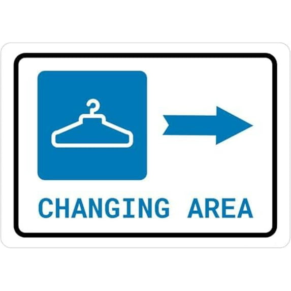 Warning Sign - Changing Area Right Arrow with Icon Landscape, Metal ...