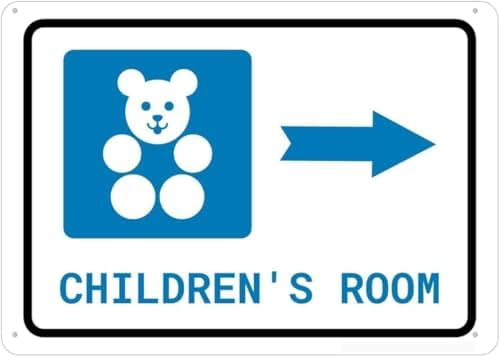 Warning Sign - Children's Room Right Arrow, Rust Free Aluminum Metal ...
