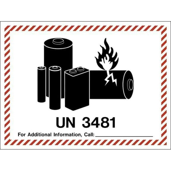Warning Sign - Class 9 Battery Lithium Ion Un3481, Metal Sign, for Home ...