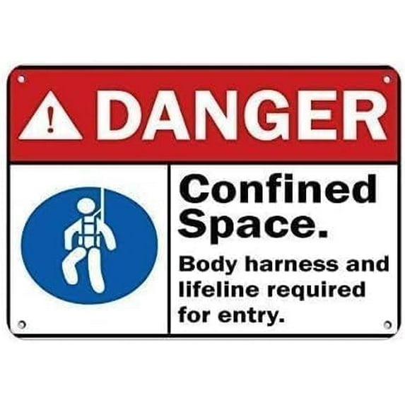 Warning Sign - Confined Space Harness Required, Caution Sign, Durable ...